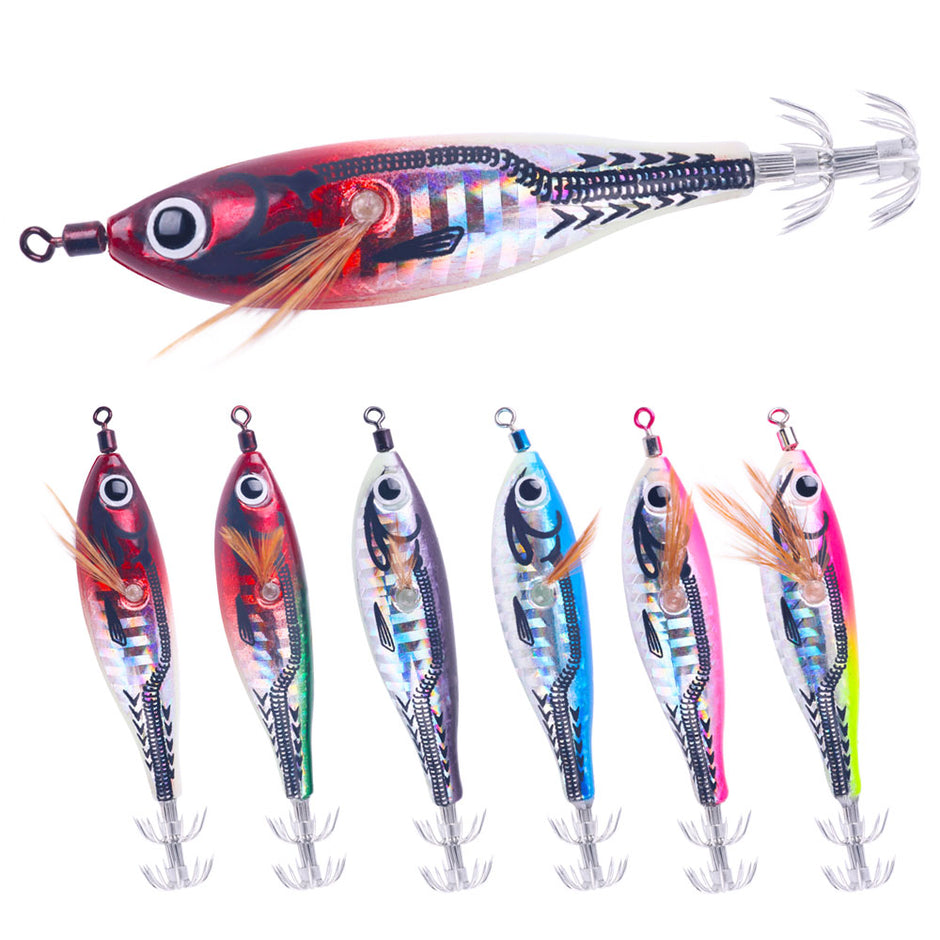 Spinner Baits Metal Spoon Lures with Feather Tail Treble Hooks Spinning ...
