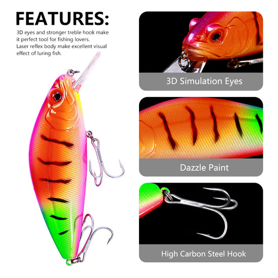 3.74'' 4.72'' Slow Sinking Minnow Lures Hard Plastic for Bass – Hengjia fishing gear